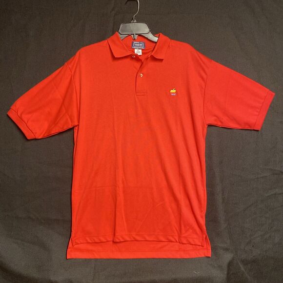 Apple | Shirts | Apple Computer Employee Red Polo Shirt Rainbow Apple ...
